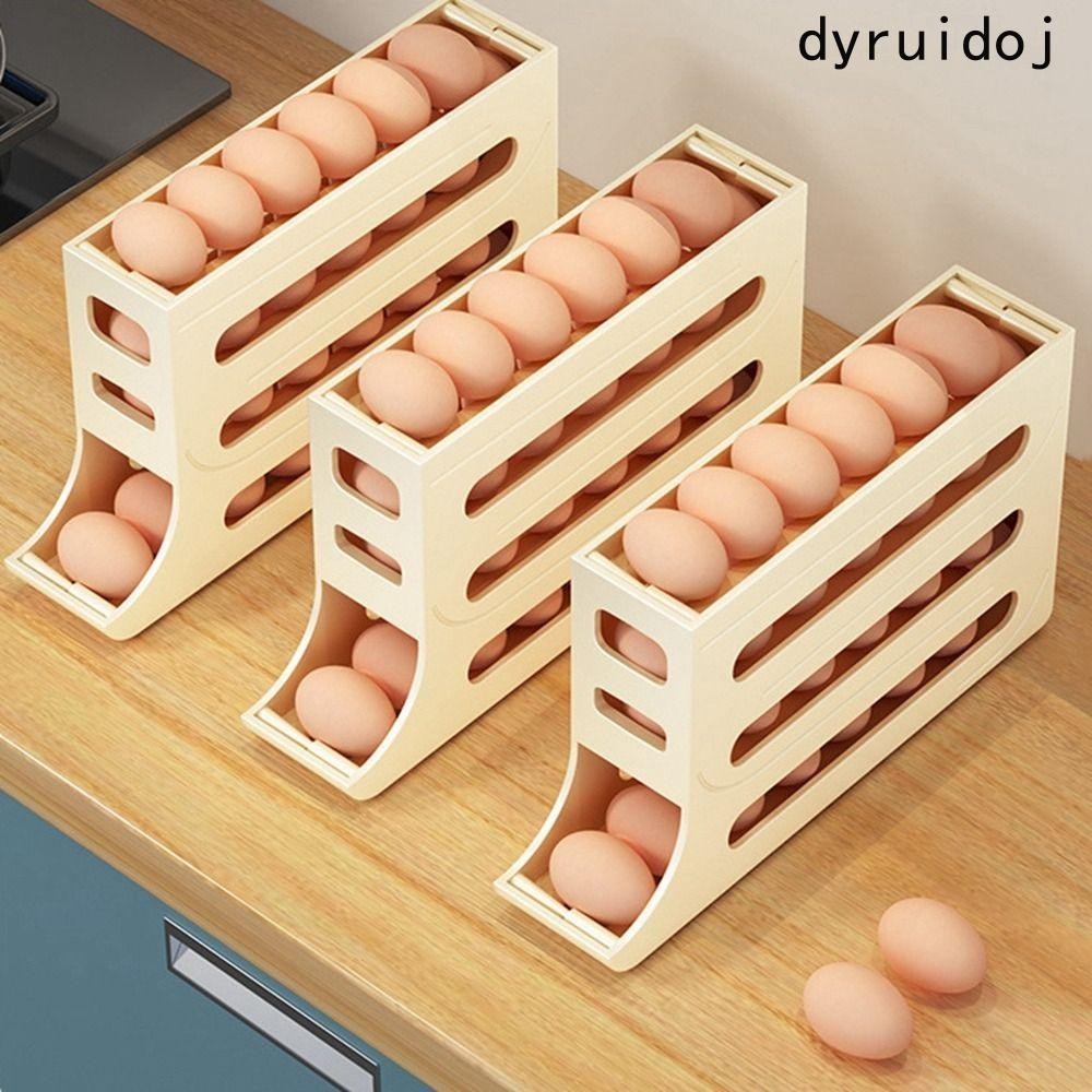 DYRUIDOJ Refrigerator Egg Storage Box, Large Capacity Plastic Automatic ...