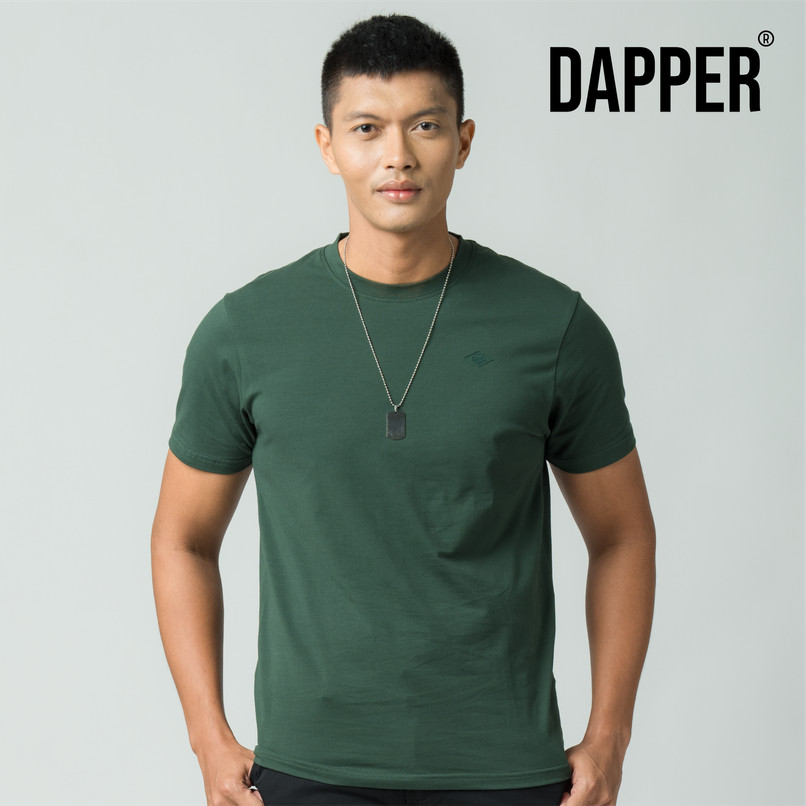 Dapper | Green Round-Neck Plain-T-Shirt 3823TF Plus Size Available S ...