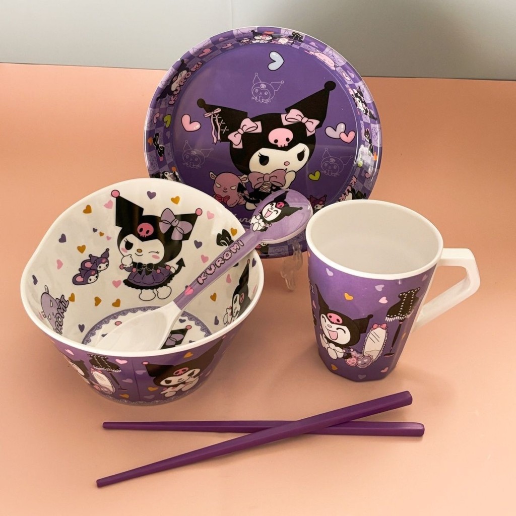 Kuromi tableware/Kuromi New Style Set Children's Melamine tableware ...