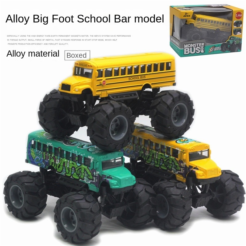 Aloi Big Foot School Bus Warrior Model Boy Toy Bus kereta hadiah kanak ...