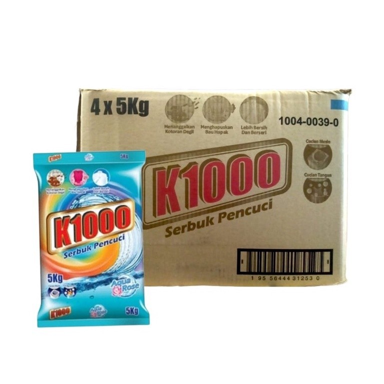 K1000 Detergent Powder 5kg x 4 (1 carton) Aqua Rose | Shopee Malaysia