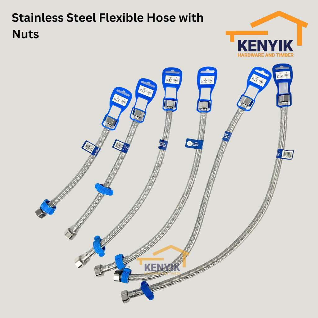 Stainless Steel Flexible Hose with Nuts (EPDM Inner) | Shopee Malaysia