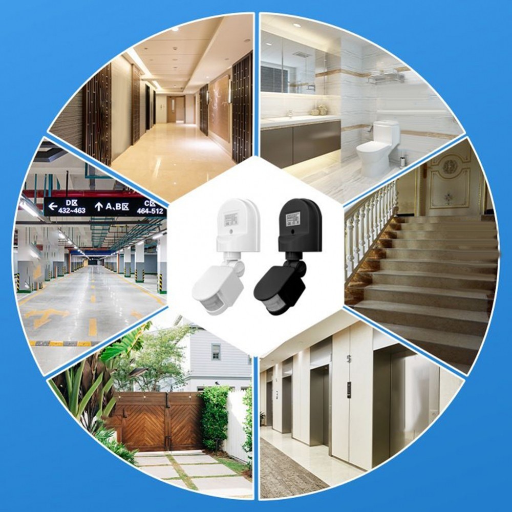 Motion-Detector Outdoor Wall-Surface Mounting 180° Motion Sensor ...