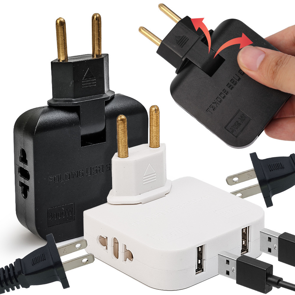 4 In 1 Plug EU Socket Converter - 180 Degree Extension Plug - Foldable ...