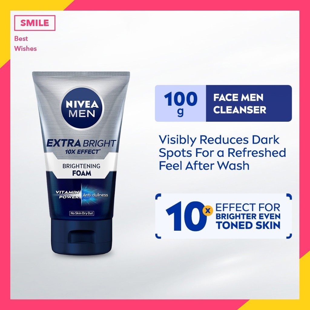 NIVEA MEN Extra Bright 10X Effect Brightening Foam (100g) | Shopee Malaysia