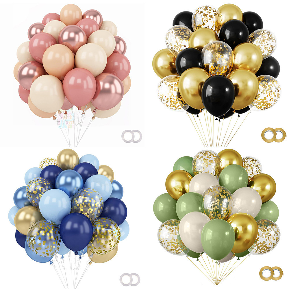 32pcs Sage Green Blush Pink Dusty Blue Gold Balloon Set for Wedding ...