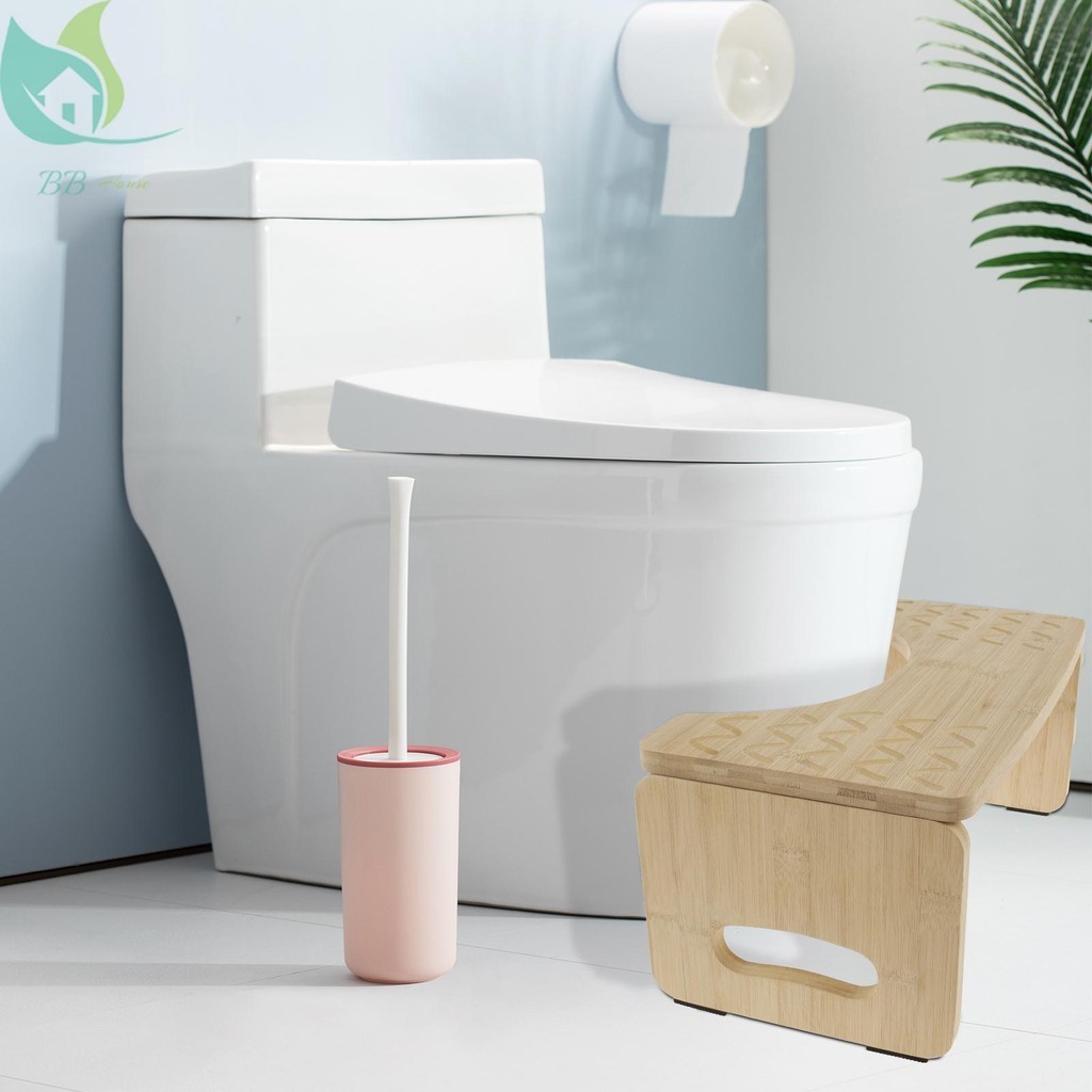 Toilet Footstool Bamboo Toilet Squat Stool Foldable Poop Stool Nonslip ...