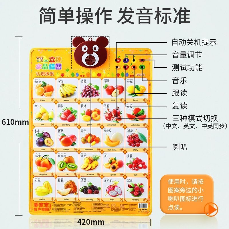 Children 1 to 100 Number Wall Chart Audio Kindergarten Cognition Card ...