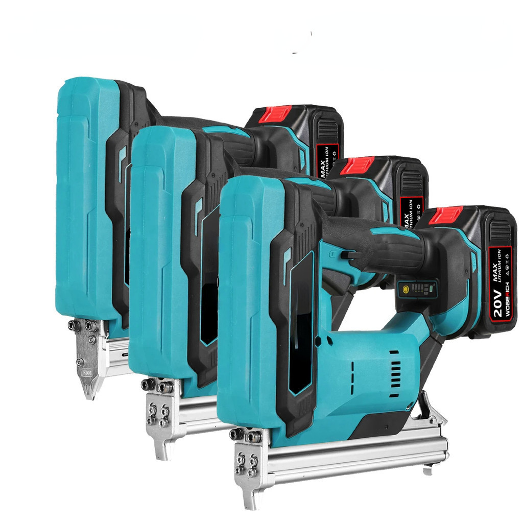 Brushless Cordless Electric Nail Gun Straight U Staples Stapler ...