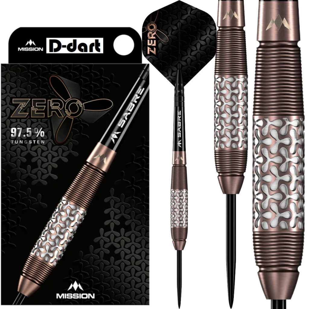 MISSION STEEL TIP DARTS - 24G/26G Zero 97.5% Bronze PVD Tungsten ...