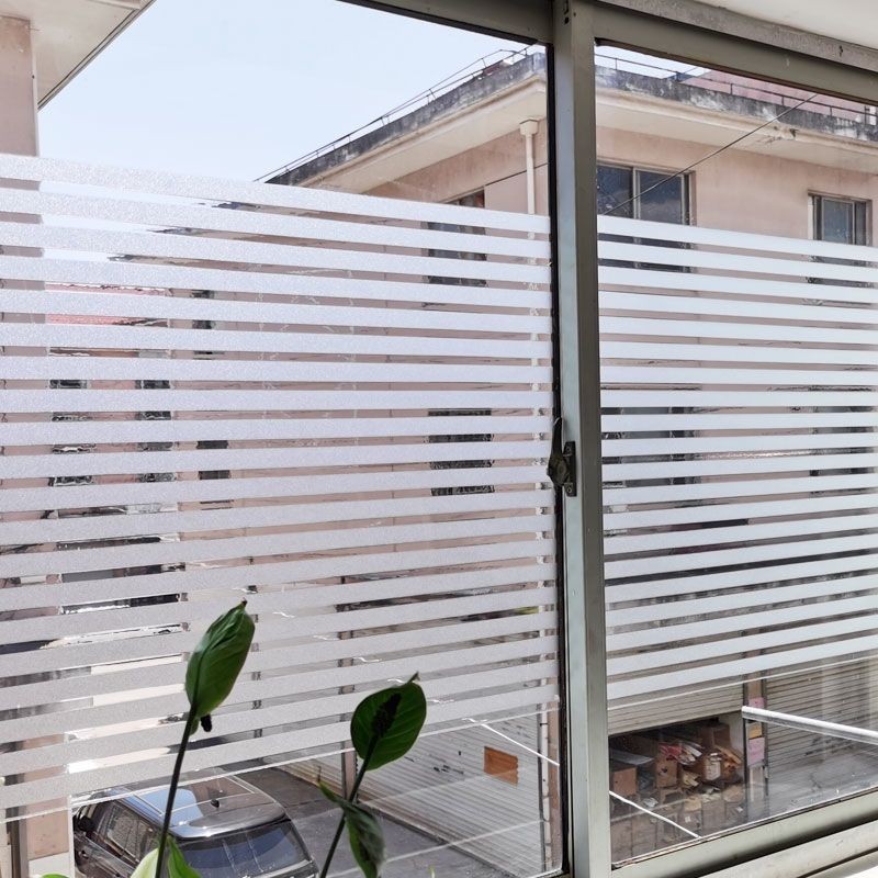 现货 Adhesive-free glass film translucent frosted stripes office balcony ...