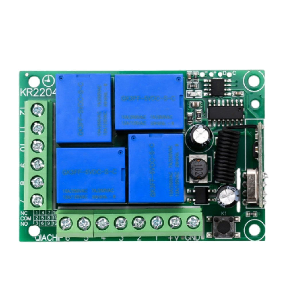 AC90-220V 433MHZ 4 Way Relay Module Wireless Controller Receiver ...