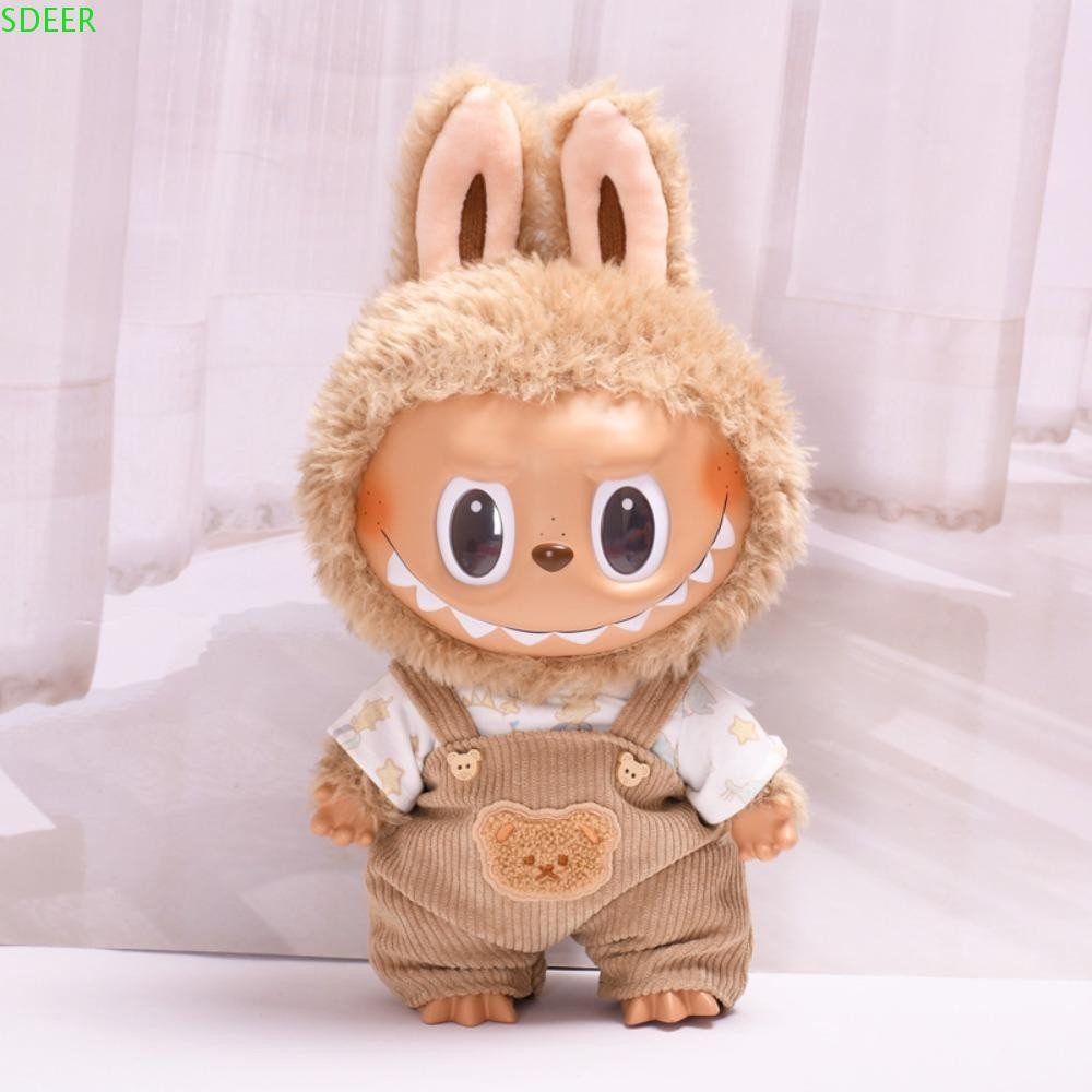 SDEER 38cm Labu Doll Clothes, Suspender Pants Doll Decoration Labubu ...