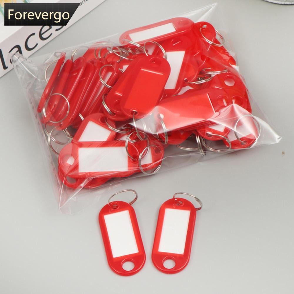 FOREVERGO 50Pcs Colorful Plastic Keychain Key Tags With Ring Label ...
