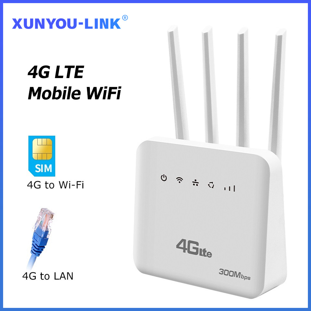 4G LTE WiFi Router With SIM Card Slot Kad Kompatibel dengan Kebanyakan ...