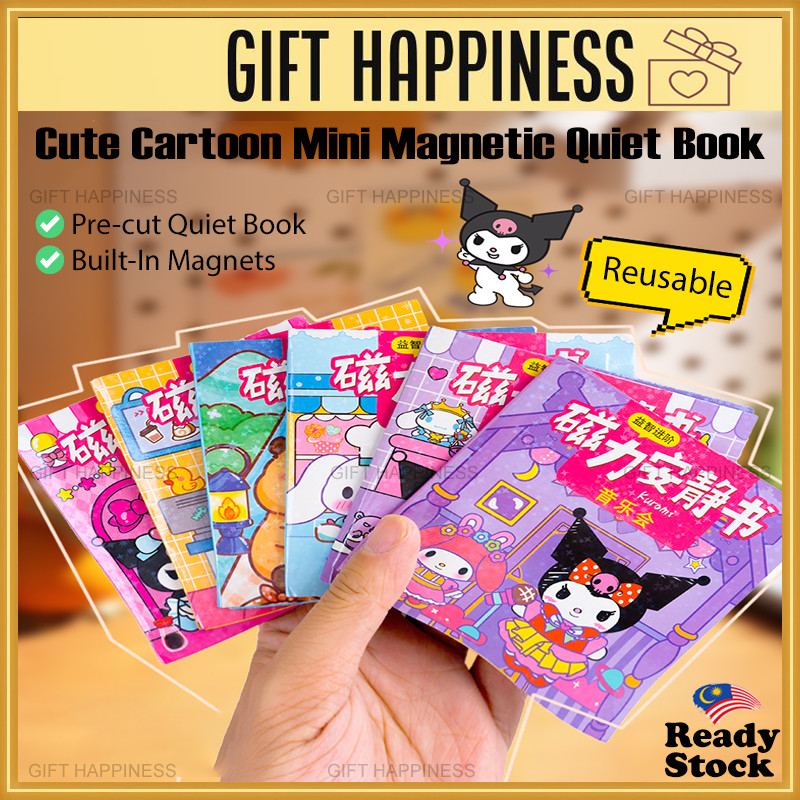 Cute Cartoon Mini Magnetic Quiet Book with 2 Foldable Pages Magnetic ...