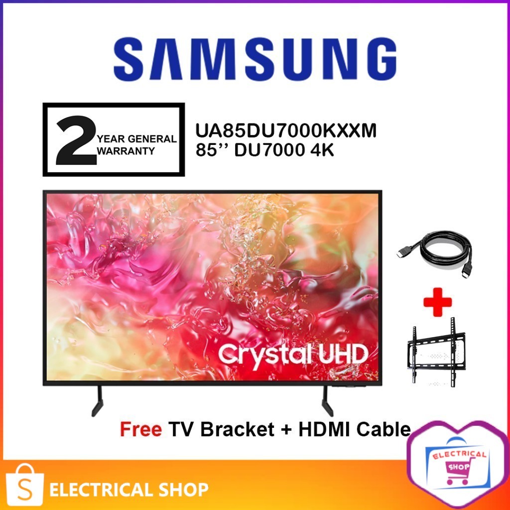 Samsung 85" DU7000 UA85DU7000KXXM 4K TV / 75'' UA75DU7000KXXM Television (FREE HDMI and BRACKET ...