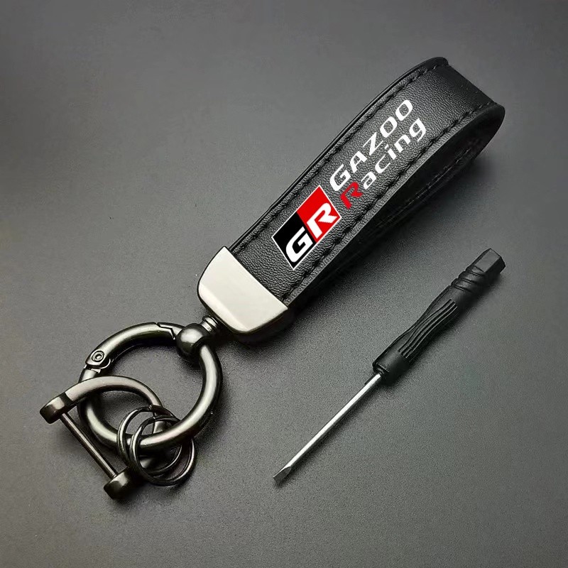 GR Sport Car Keychain Leather Key Chain Key Ring for Toyota GR Racing ...