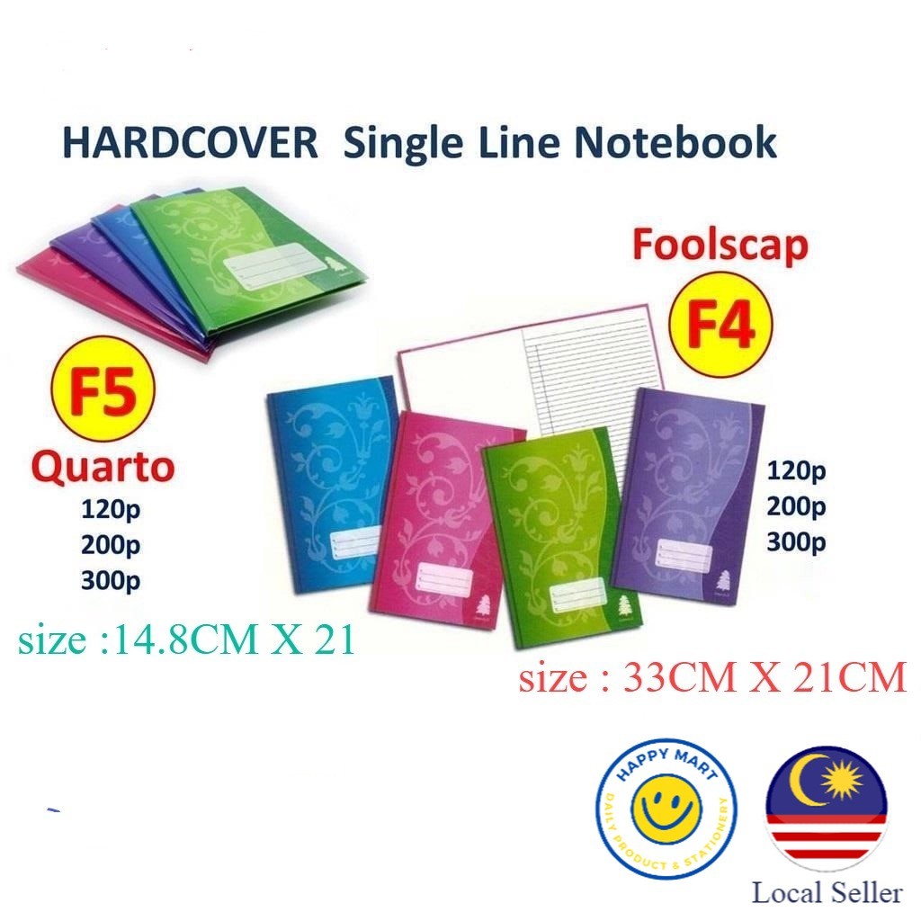 READY STORE F4 Hard Cover Foolscap Note Book / F5 Buku Tulis Log Kulit ...