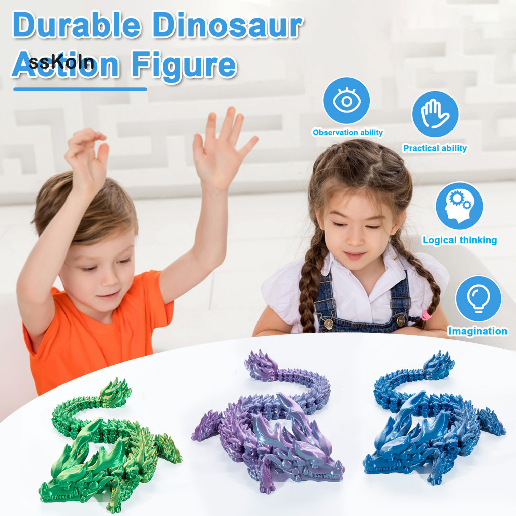 SSK_ Plastic Dragon Toy Poseable Dragon Figurine Articulated Chinese ...