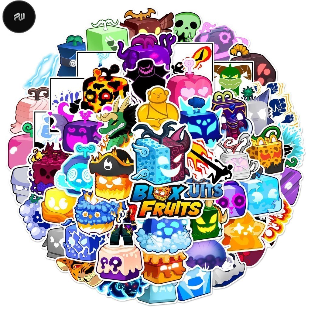 PW 60/50PCS Hot Game Blox Fruits Waterproof Graffiti Stickers for ...