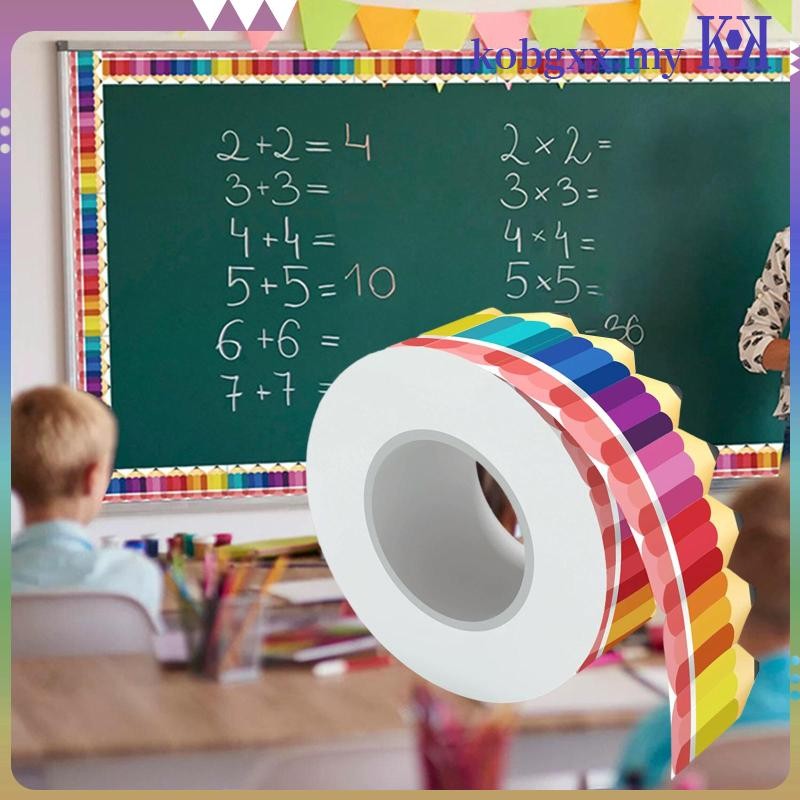 [Local delivery] Pencil Bulletin Board Borders Stickers Bright Color ...