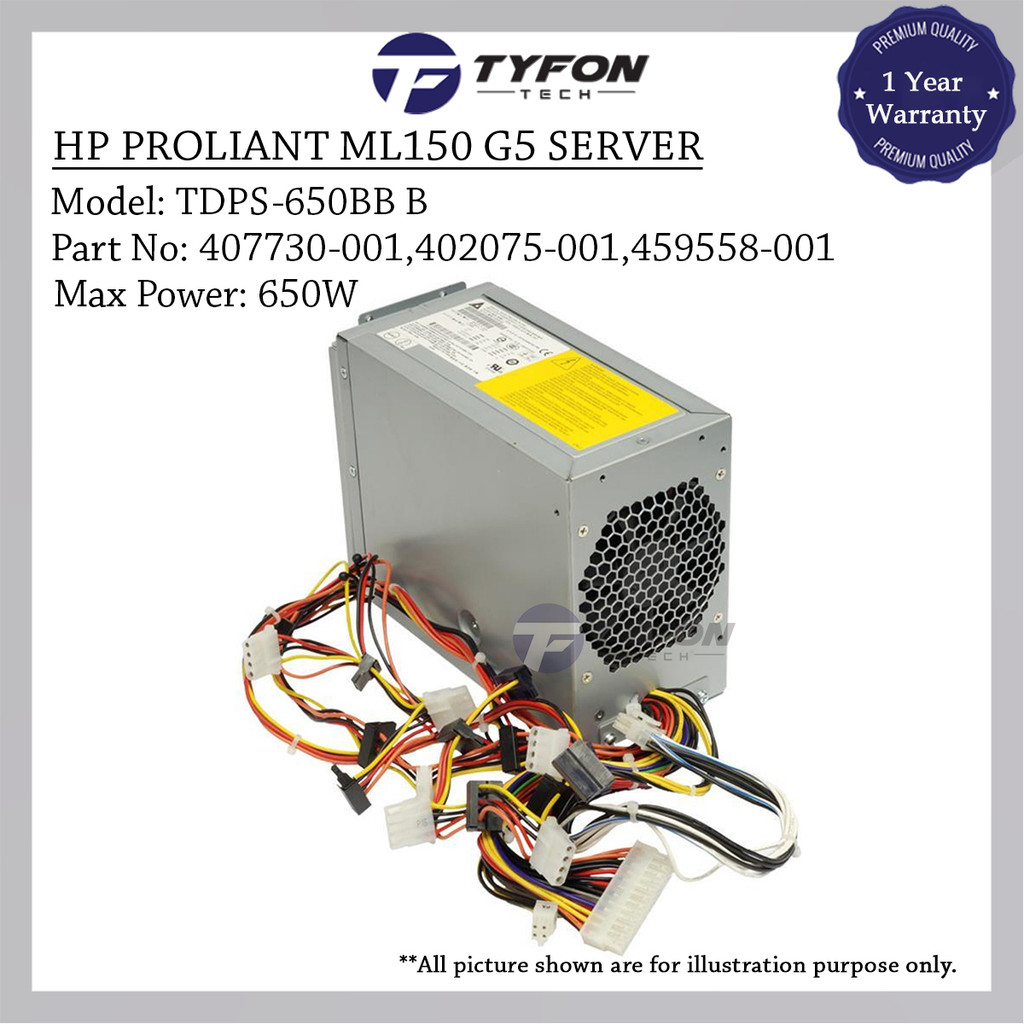 HP Proliant ML150 G5 ML150 G3 Server Power Supply PSU 650W TDPS-650BB B ...