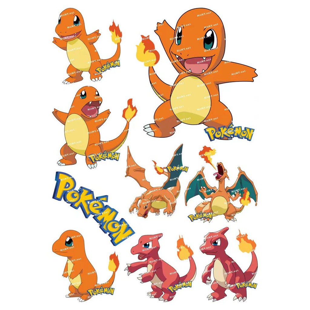 Pokemon Charmander Sticker Children's Cartoon Size Clothing Hole Patch ...