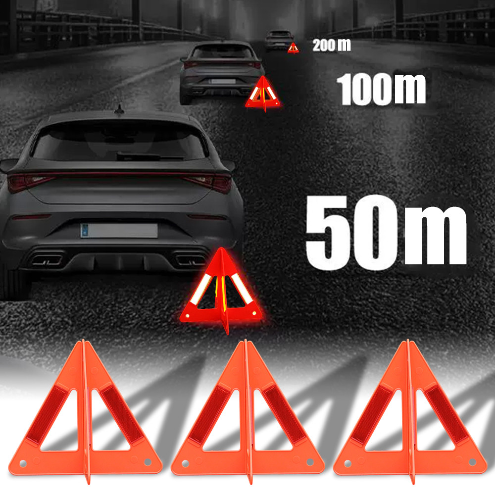 Car Reflective Triangle Warning Sign - Car Emergency Breakdown Triangle ...