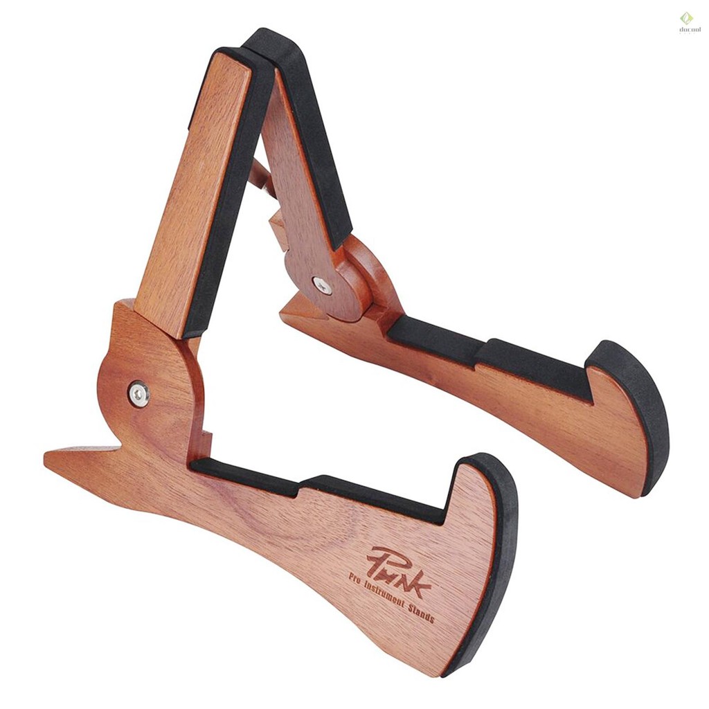 Universal Foldable Guitar Stand Holder Mahogany Solid Wood String ...