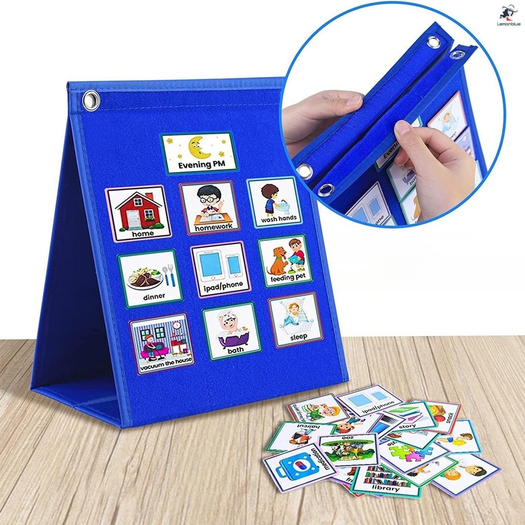 Large Visual Schedule for Kids with 70 Behavior Cards Weekly Planner ...