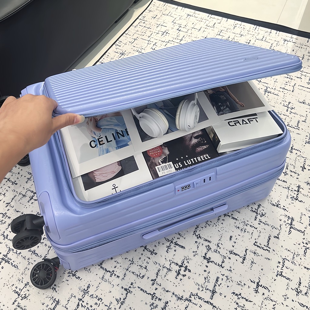 Large expansion side opening suitcase for women business flip 20 inch ...