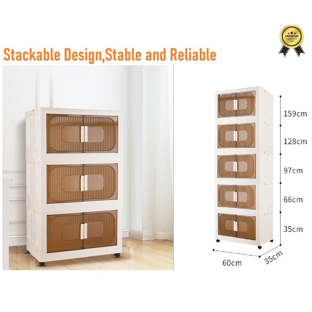 Storage Box Foldable Cabinet Storage Stackable Storage Box Clothes ...