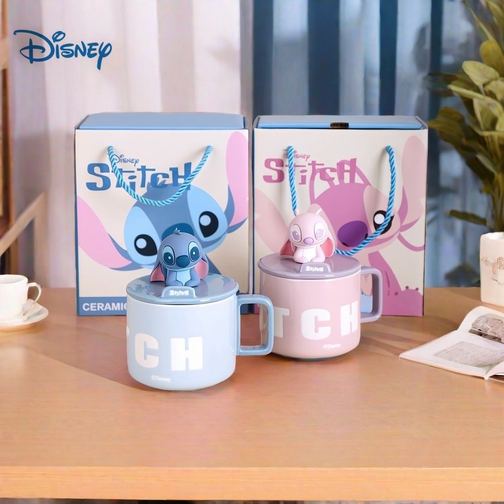 Disney Stitch mug, Angel three-dimensional doll, ceramic water cup with ...