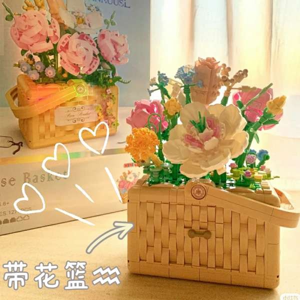 lego flower bouquet lego brick Hadiah Hari Valentine mawar bunga abadi ...