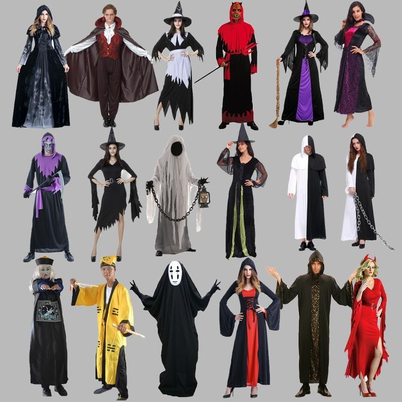 Halloween Adult Male COS Horror Zombie Vampire Costume Witch Witch ...
