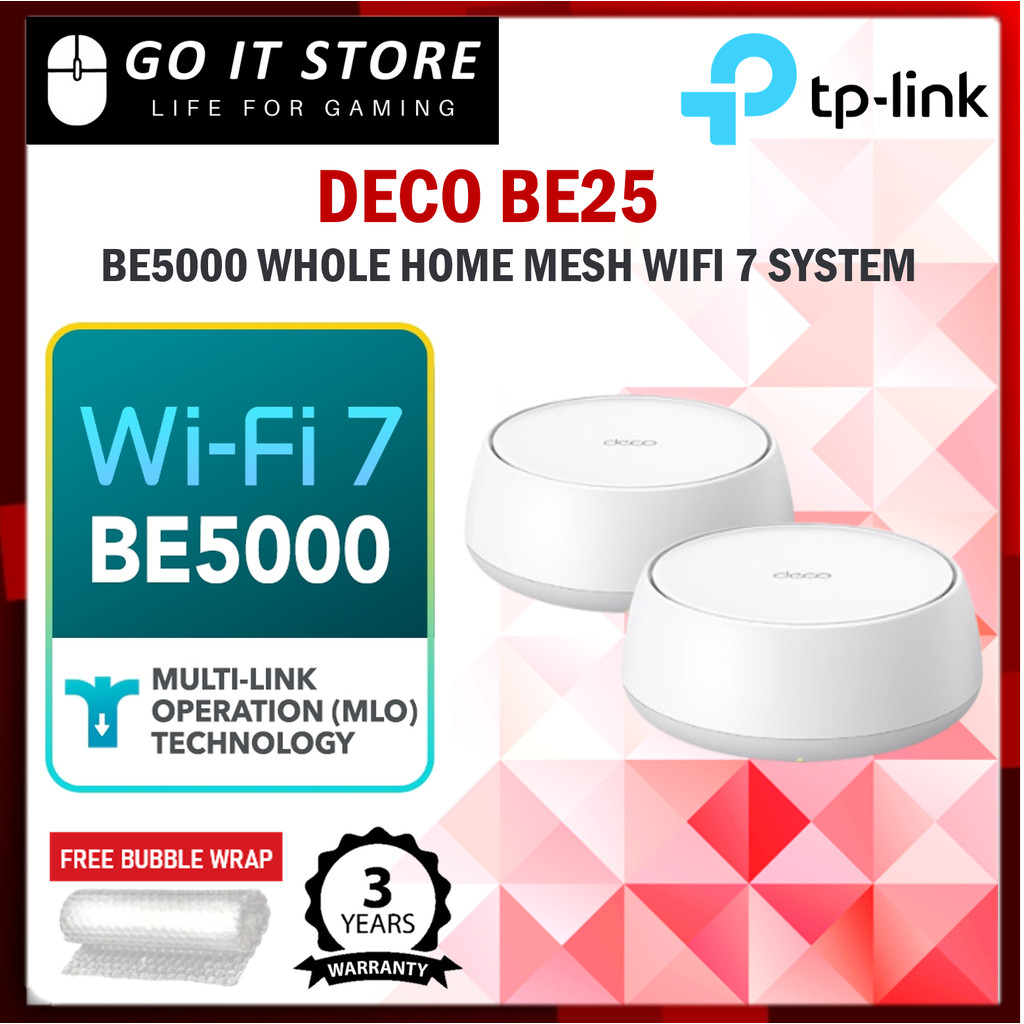 TP-LINK DECO BE25 BE5000 Whole Home Mesh WiFi 7 System (2-PACK / 3-PACK ...