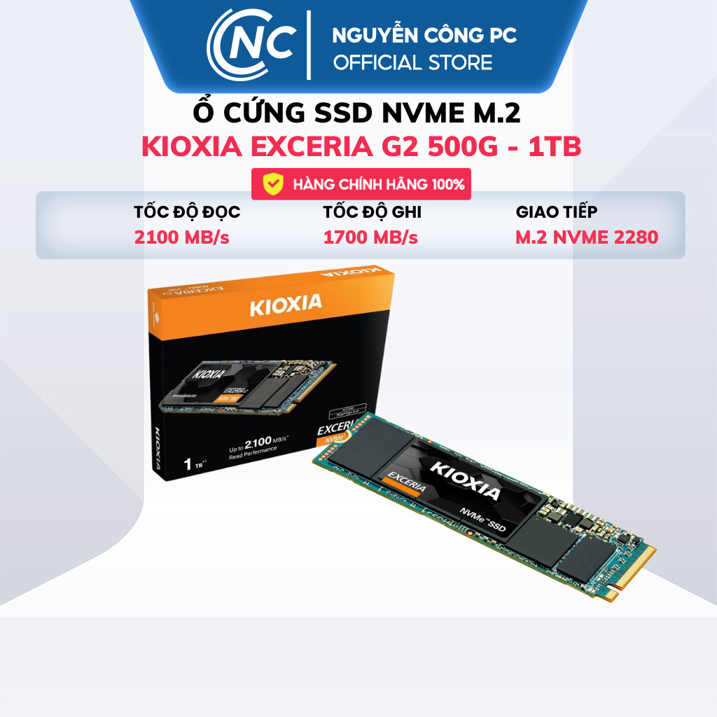 Kioxia Exceria G2 SSD Hard Drive 500GB 1TB Nvme M.2 (PCIe Gen 3x4, read 2100 - write 1700 ...