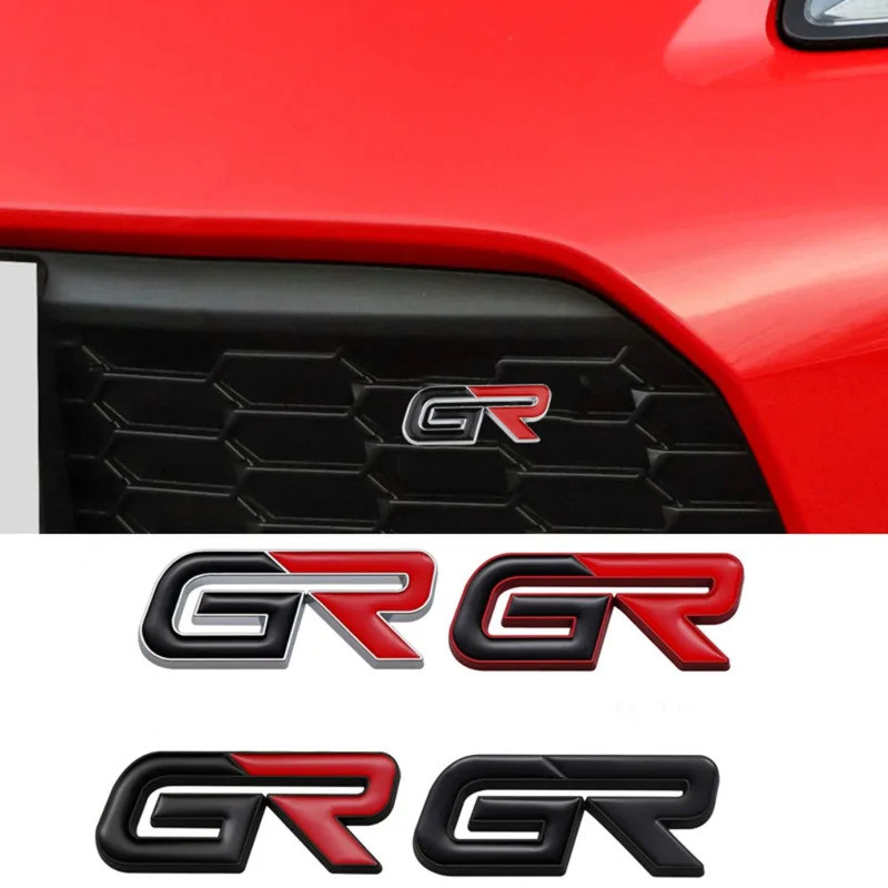 GR Logo Car Front Grille Emblem Sticker for Toyota Land Cruiser Yaris ...