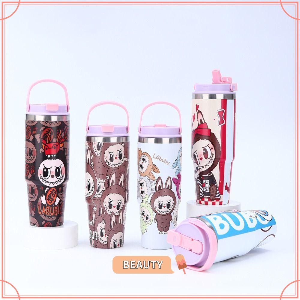BEAUTYONE Labubu Sippy Cup, 30oz Straight Stainless Steel Water Mug ...