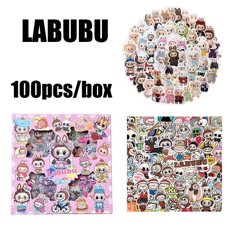High Quality 100pcs/set Labubu Stickers DIY Labubu Waterproof Sticker ...