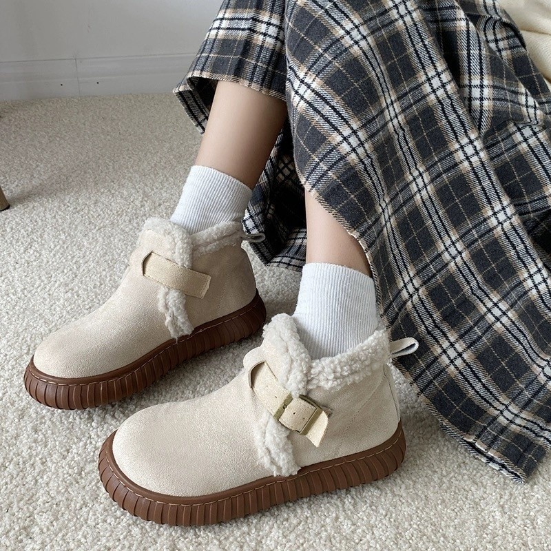 Women's Snow Boots with Warm Anti-Slip Fleece Mixed Thick Cotton 2 ...