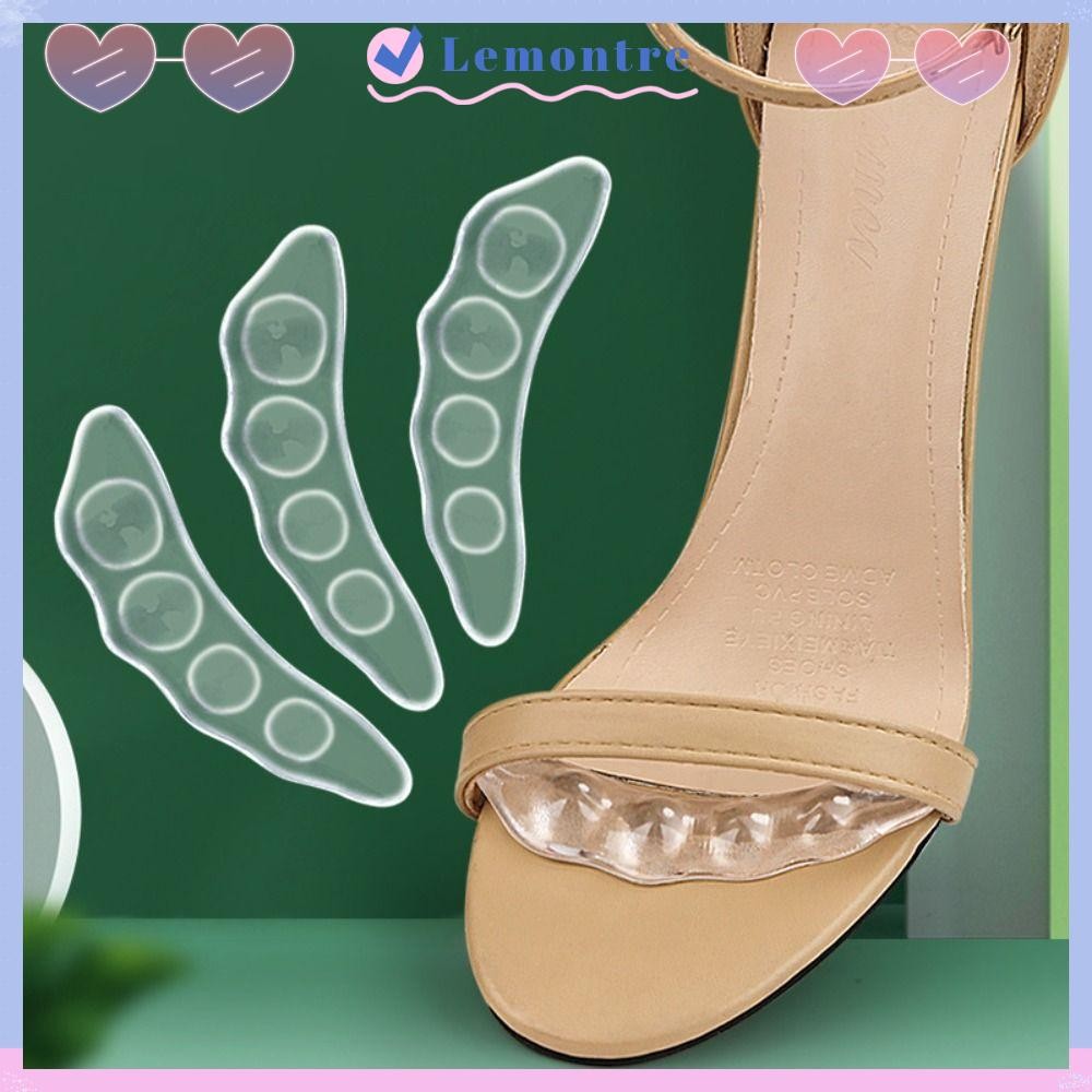 LEMONTRE Sandals Insoles, Non-slip Transparent Forefoot Gel Pads ...