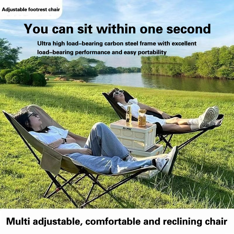 Camping lounge chair bed, leisure sitting and lying dual-use chair ...