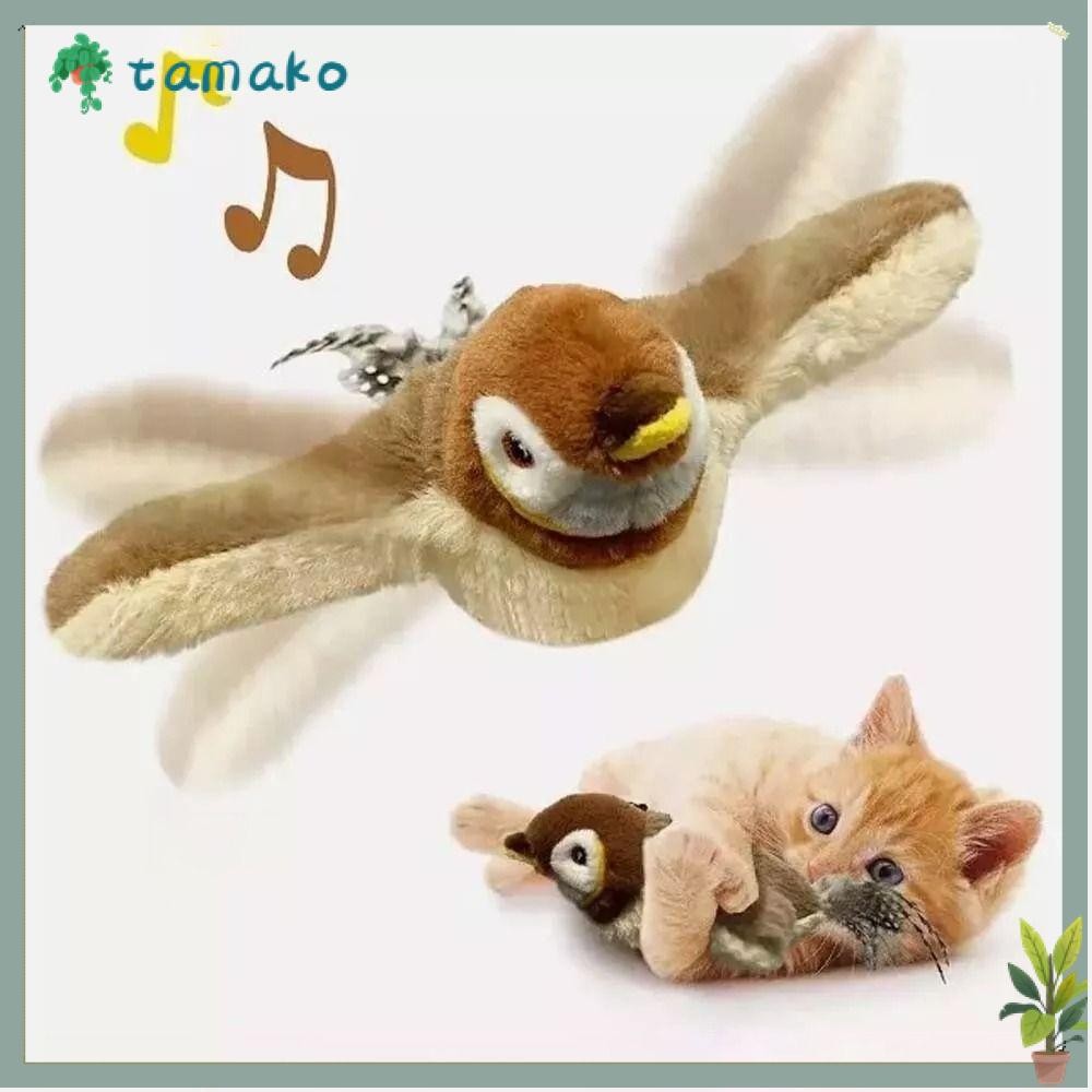 TAMAKO Interactive Flying Bird Cat Toys, Electronic USB Flapping Bird ...