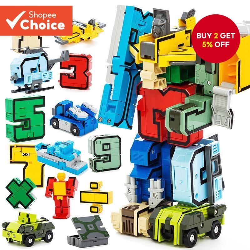 10 Pcs Full Set Number Robot Toy Set DIY Assemble Number Kids Toys ...