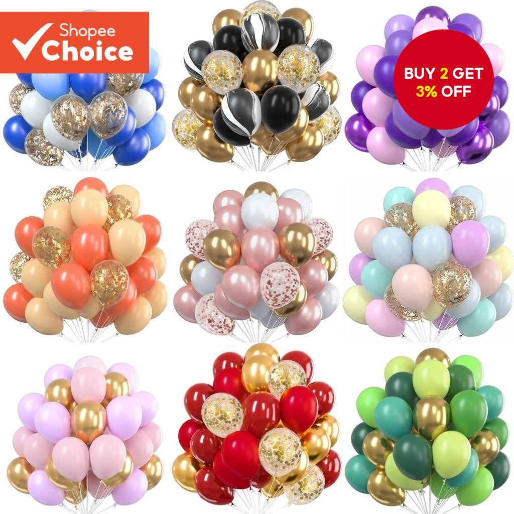 30pcs Latex Balloon Set Birthday, Sequined Balloons Metallic Confetti ...