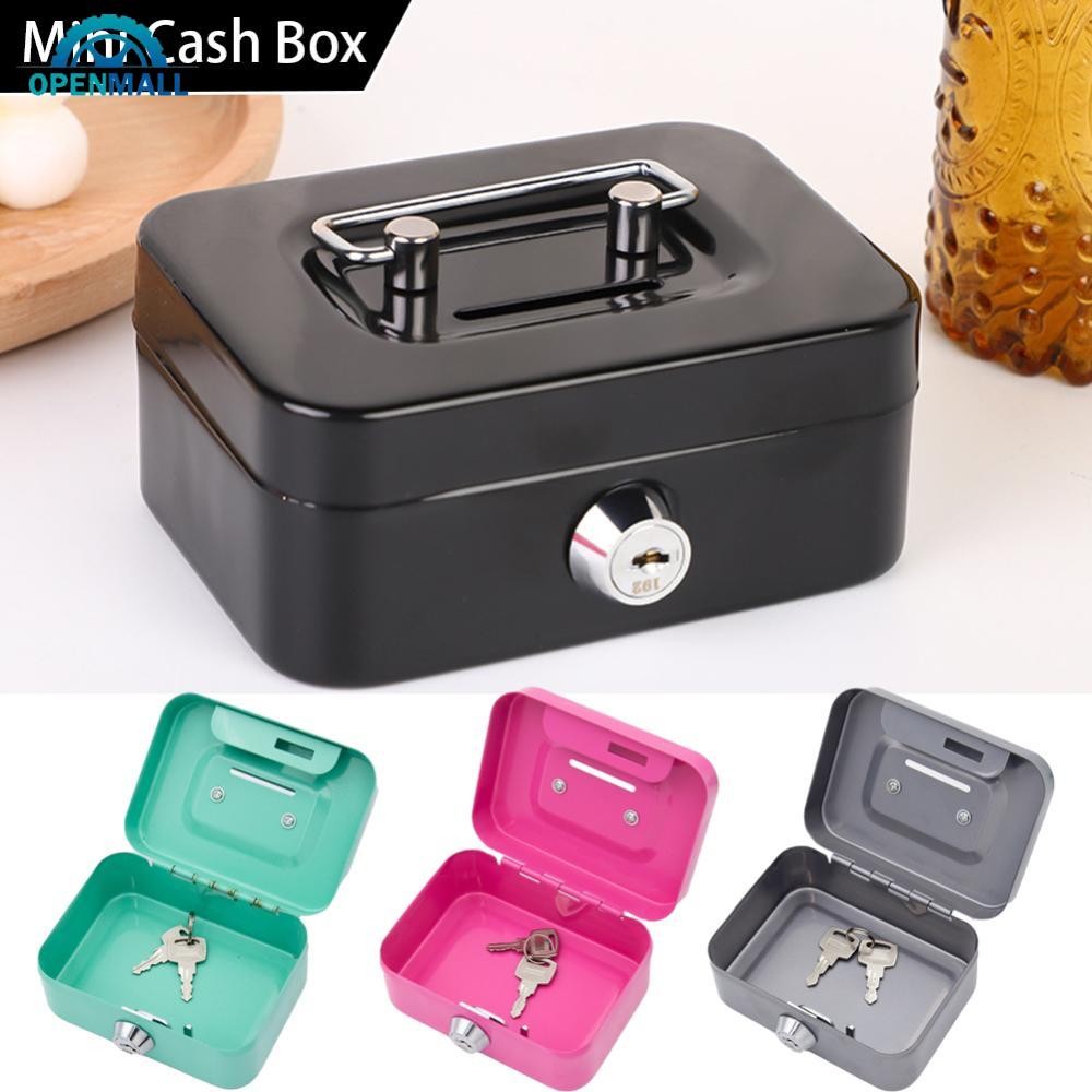 OPENMALL Small Money Safe Box Lockable Cash Box with Keys Portable ...