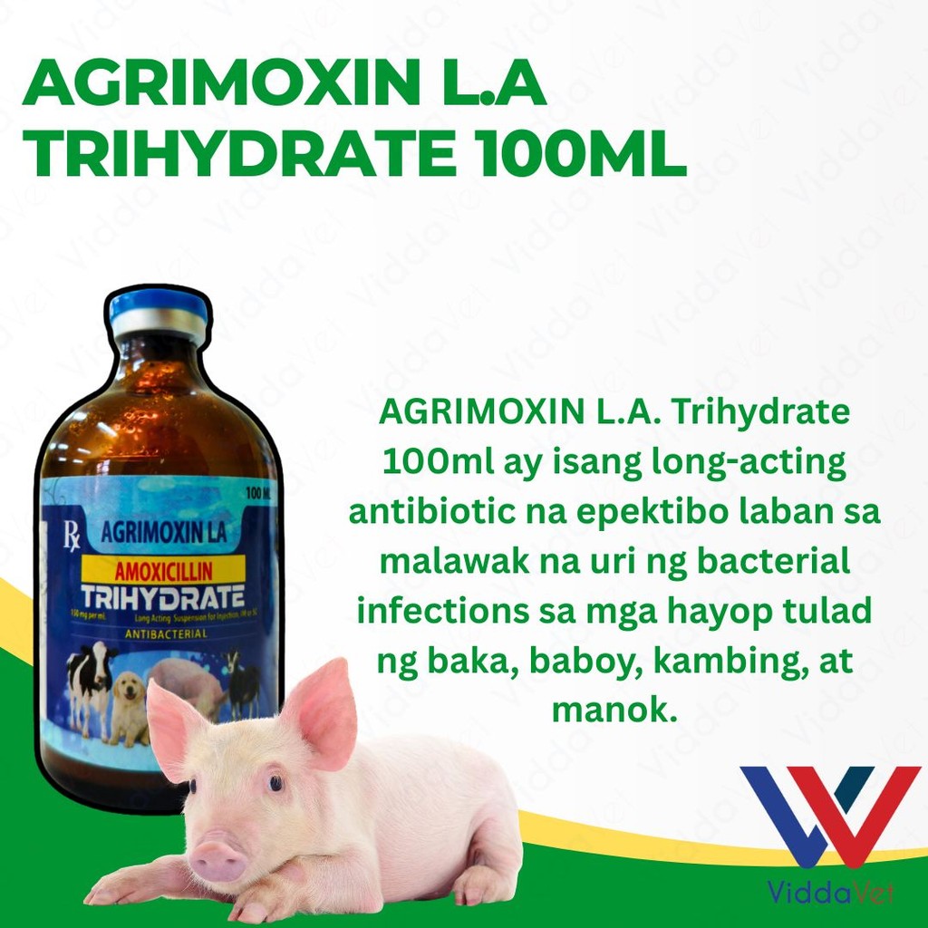 AGRIMOXIN L.A. 100ml For Metritis and Mastitis of animals amox inj ...