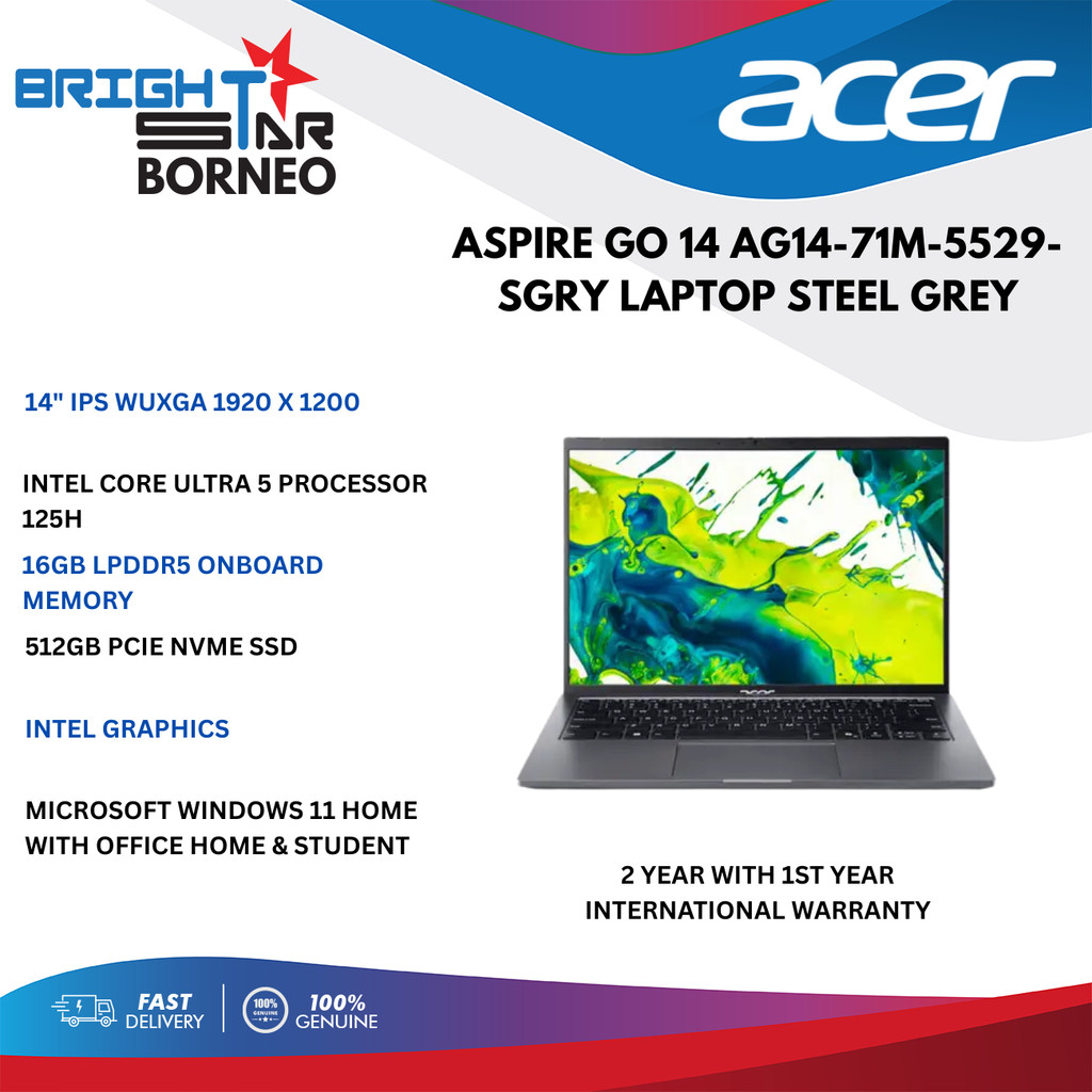 ACER Aspire Go 14 AG14-71M-5529 Laptop - 14" WUXGA IPS/U5-125H/16GB ...
